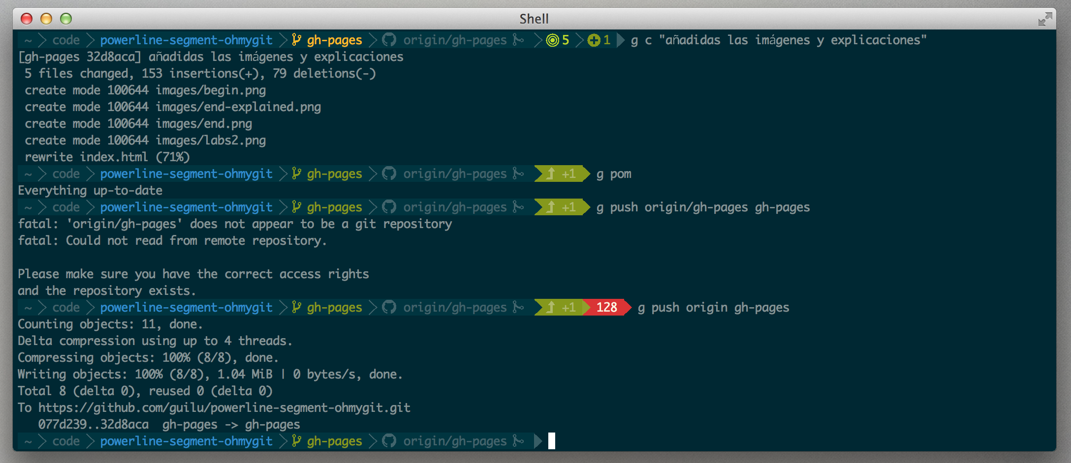 GitHub - guilu/powerline-segment-ohmygit: Powerline segment to replace the default git shell ...